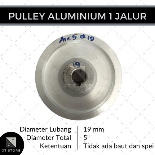 Jual Puli Pully Pulley Aluminium Dinamo Mesin Kompresor A1 5 Inch As 19 ...