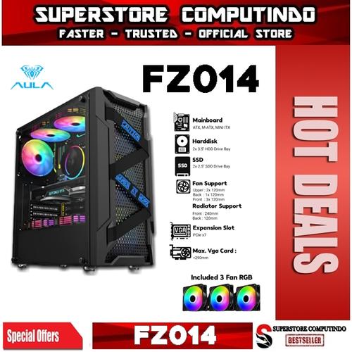 Promo Gaming Case Aula FZ014 | Include 3x RGB Fans | Support ATX /Micro ...