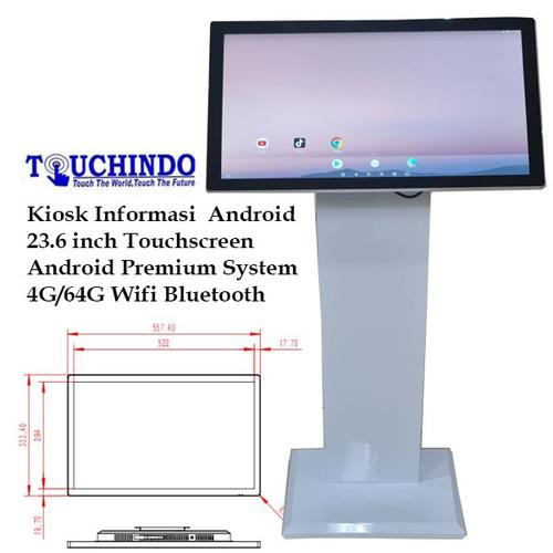 Promo Kiosk Informasi Touchscreen 23.6 inch Standing+ Android Premium ...