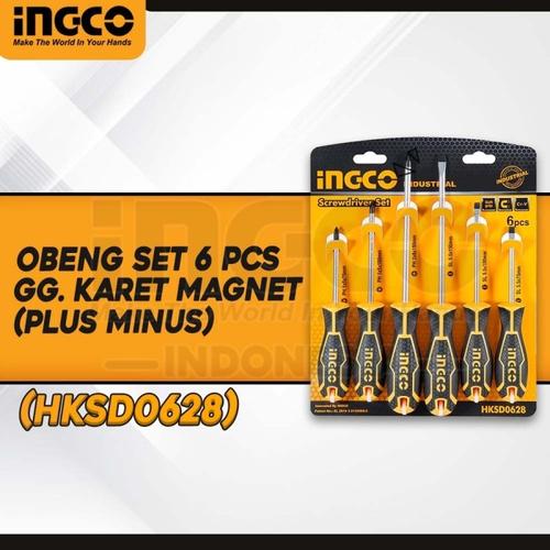 Jual 6-Pcs Cr-V Screwdriver Set INGCO HKSD0628 - Obeng Plus Minus ...