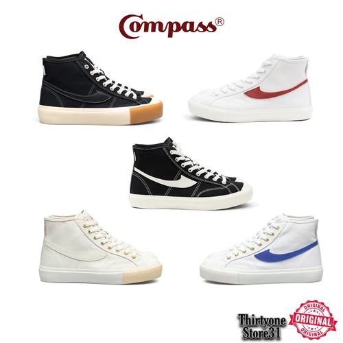 Jual Sepatu Compass Gazelle High Black/White Red/White Blue/Cream ...