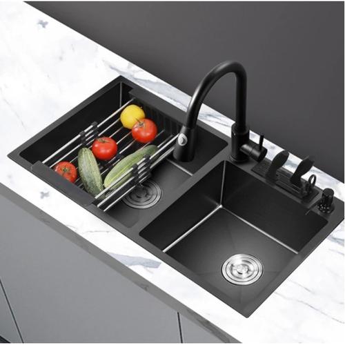 Promo Kitchen Sink Black 8245 / Bak Cuci Piring Hitam 2 Lubang Black ...