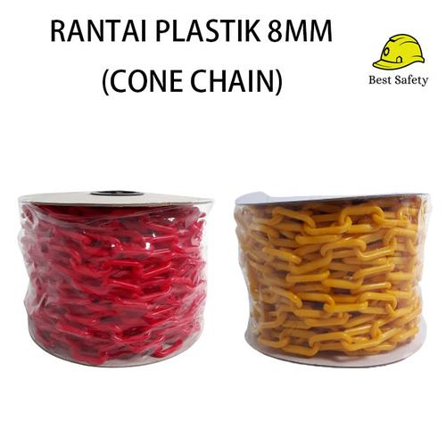Jual Rantai Plastik 8mm 25m / Rantai Safety Cone Chain - Merah ...