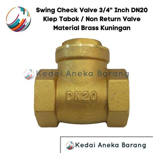 Jual Swing Check Valve Klep Tabok Air Brass Kuningan 3/4 3/4" Inch ...