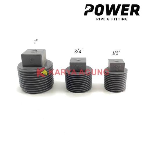 Jual Fitting PVC PLUG AW 1" 3/4" 1/2" Sambungan Pipa Penutup Dop Drat ...