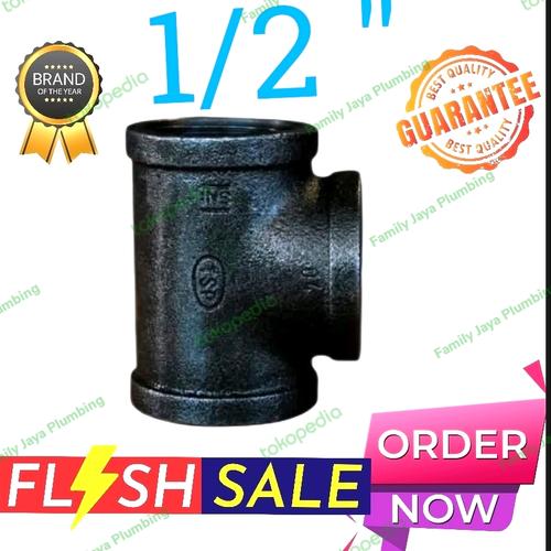 Jual TEE T DRAT BESI BLACKSTEEL GLV GIV GALVANIZED TSP JZ G 1/2" INCH ...