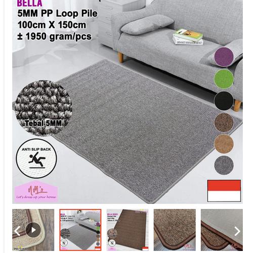 Jual [DR]carpet lantai karpet 150 x 100 cm warna polos - Hitam ...