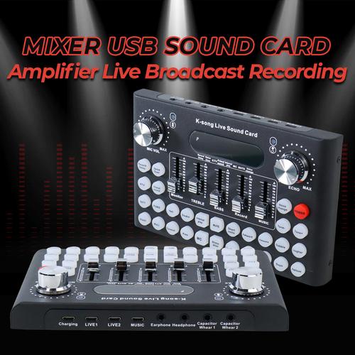 Jual Mixer Karaoke 2 Channel USB Sound Card Amplifier Bluetooth ...