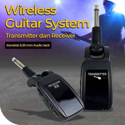 Jual Wireless Jack Guitar System Transmitter Receiver Gitar UHF - Hitam ...