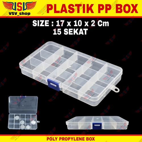 Jual Kotak Plastik 15 Sekat Penyimpanan Box Plastik PP Case Plastic ...