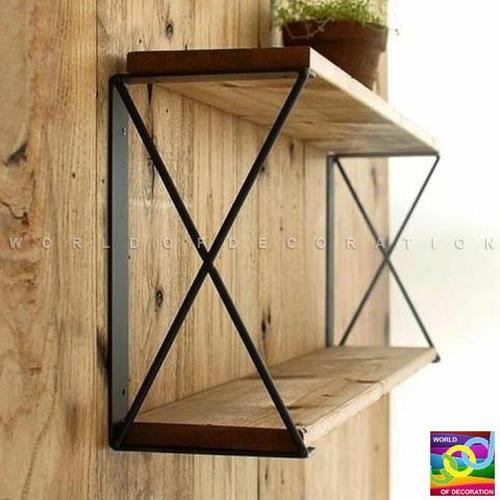 Jual Rak Dinding Besi + Kayu 2 Susun Besi X Original by World Of ...