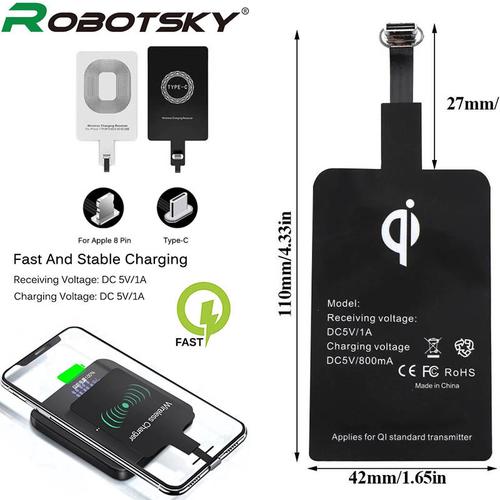 Promo Robotsky Wireless Charger Receiver Type-C n Lightning - Charging ...
