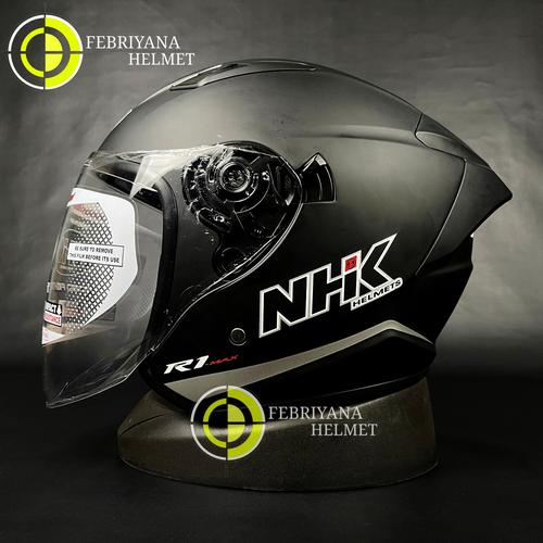 Promo HELM NHK R1 MAX SOLID BLACK DOFF HALF FACE NHK R1 MAX DOUBLE ...