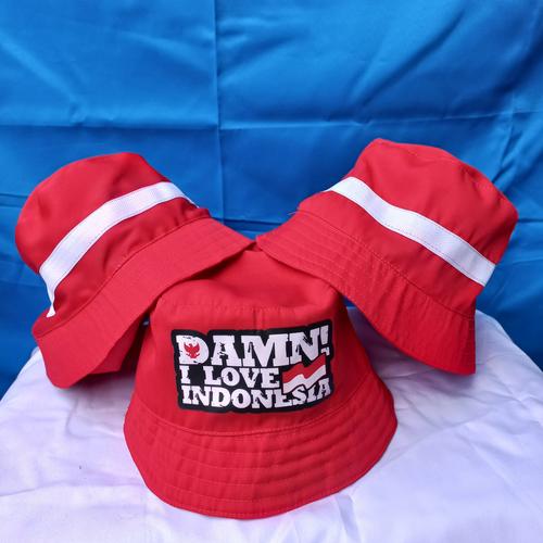 Jual Topi Bucket Hat Merdeka Unisex - Merah/Putih - Merah Putih, Anak ...