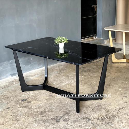 Jual dining meja makan minimalis top table marmer Asli rangka besi ...