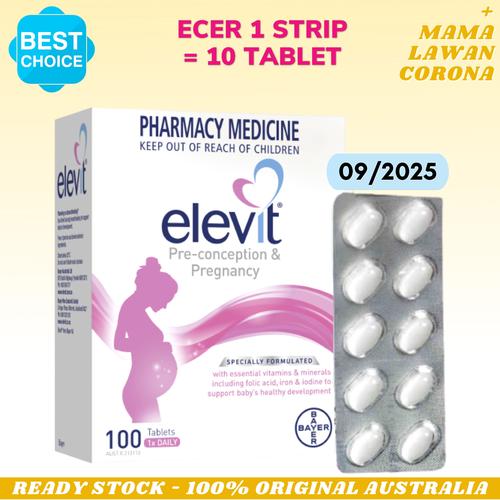 Jual Elevit Pregnancy Australia ECER ECERAN 1 Strip 10 Tablet 100 - 1 ...