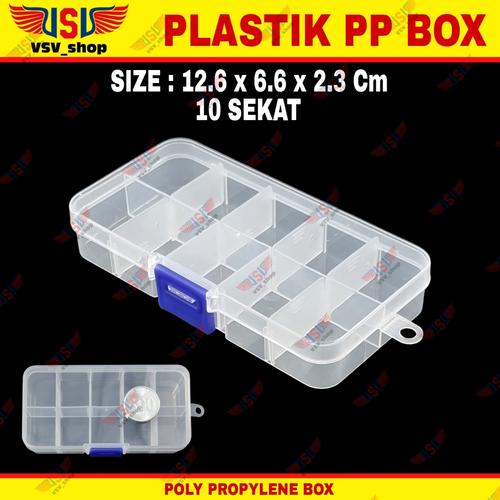 Jual Kotak Plastik 10 Sekat Penyimpanan Box Plastik PP Case Plastic ...