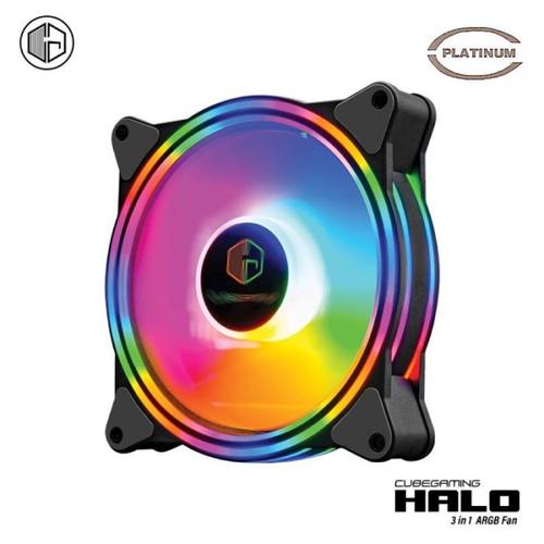 Jual CUBE GAMING HALO - 3pcs ARGB 12CM Fans With Remote Controller ...