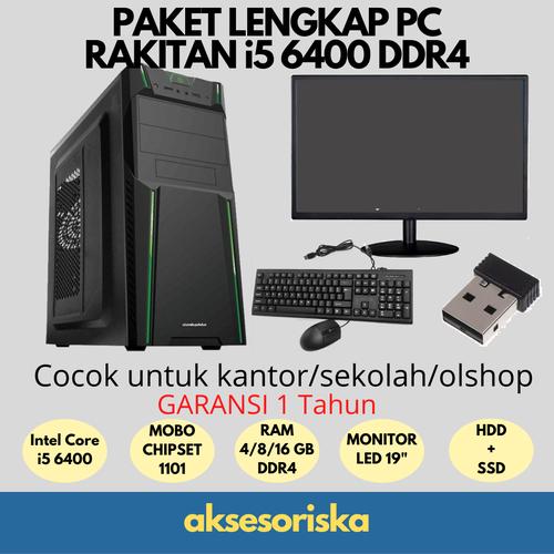 Jual PAKET LENGKAP PC RAKITAN Komputer Intel Core i5 6400 Monitor LED 19" - 8GB, HD 500 NOSSD ...