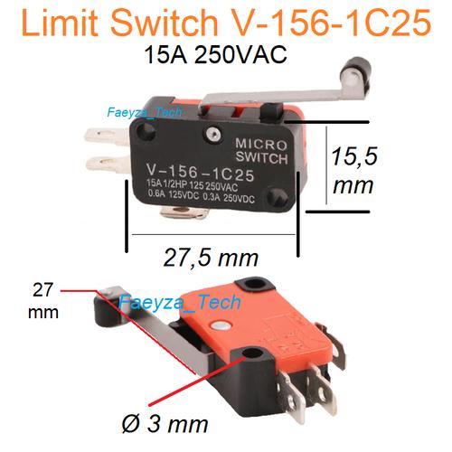 Jual LIMIT SWITCH V-156-1C25 / MICRO SWITCH 1185RE8 250V 15A 3 PIN, Saklar - Kota Medan - Faeyza ...