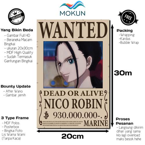 Jual Hiasan Dinding Pajangan Poster Kayu Bounty Wanted One Piece Serie ...