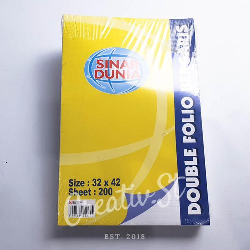 Jual Kertas Double Folio Bergaris Sinar Dunia 200 Lembar (1 pak ...
