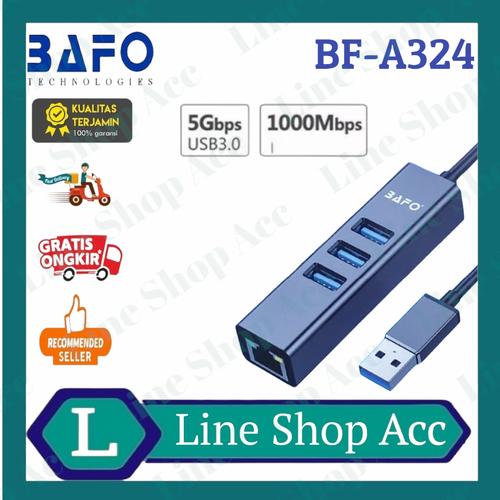 Jual BAFO BF-A324 USB 3.0 To HUB 3 Port To Gigabit Lan Ethernet Adapter ...