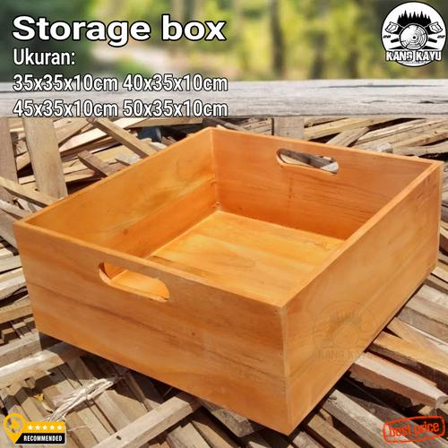 Jual Nampan kayu Box kayu handle 35-50x35x10cm Wooden storage ...