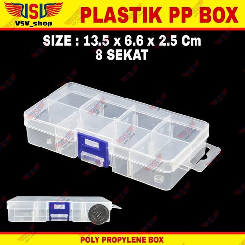 Jual Kotak Plastik 8 Sekat Penyimpanan Box Plastik PP Case Plastic ...
