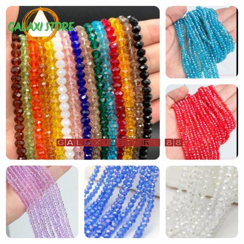 Jual Manik Manik Kristal Ceko Bening 4/6/8mm Manik Kristal Ceko Bening ...