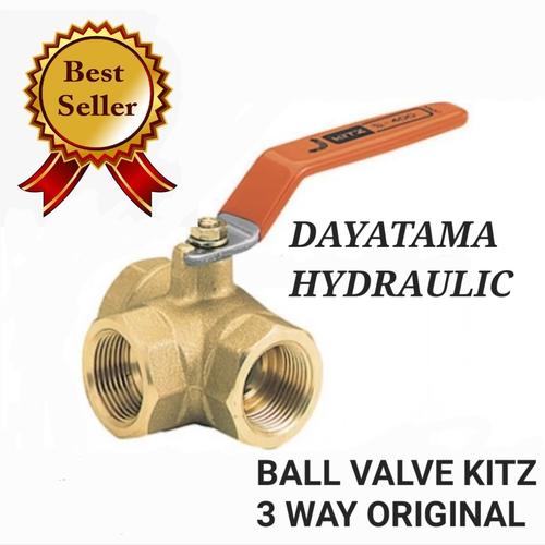 Jual BALL VALVE KITZ 3 WAY BRASS / STOP KRAN KITZ 3 WAY KUNINGAN - DRAT 3" - Jakarta Barat ...