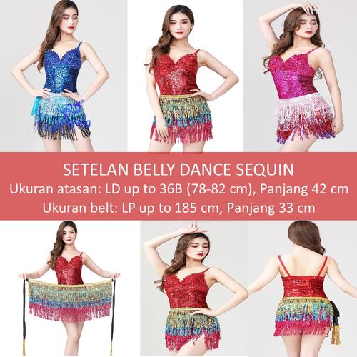 Jual BELLY DANCE SET PENTAS NIGHT CLUB SET SEQUIN PERFORMANCE OUTFITS ...