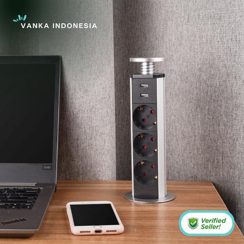 Jual Stop Kontak Tanam Meja Meeting Pop Up Colokan Listrik 3 4 6 Socket ...