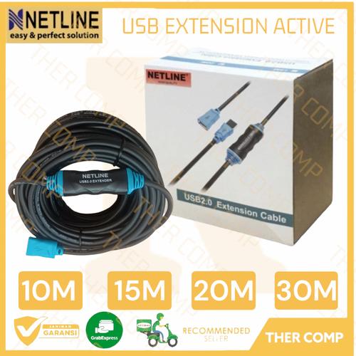 Jual Cable Usb Extension Active 10 Meter Usb 2.0 Extender Aktif Netline ...