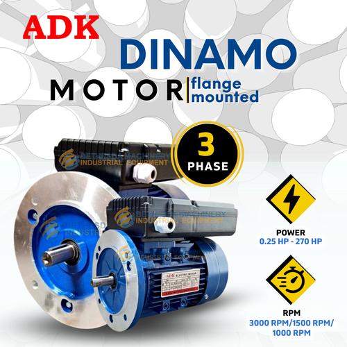 Jual 7.5 Pk Dinamo / elektromotor 10 Hp ADK 3 phase B5 RPM 3000 6 pole ...