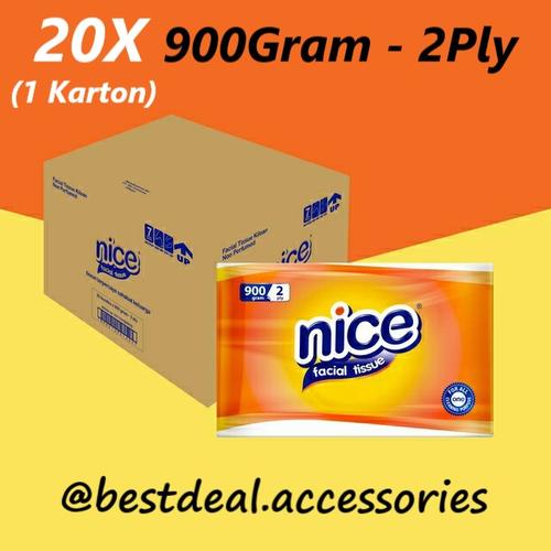 Promo Nice Facial Tissue 900 Gram - 2 Ply Kiloan (20 PACK / 1 Karton ...