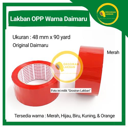 Promo OPP Tape Warna Merah 2 Inch Daimaru Lakban 48mm x 90y Selotip ...