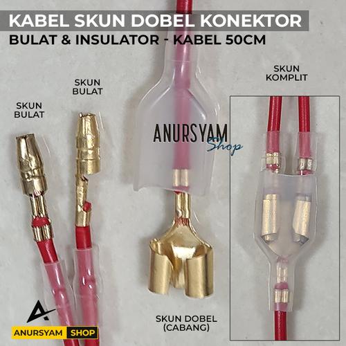Jual Set Skun Cabang Bulat Insulator Skun + Kabel 50cm Skun Konektor ...