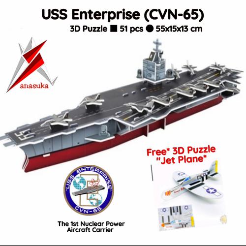 Jual Miniatur Kapal Induk USS Enterprise Aircraftcarrier Puzzle 3D Model - Kota Tangerang ...