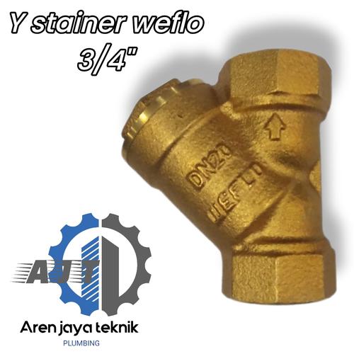 Jual Y strainer/strainer drat 3/4" (20mm)weflo/magno kuningan - Jakarta ...
