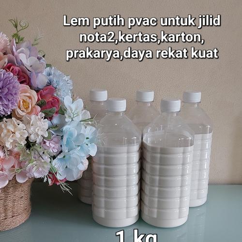 Jual Lem Putih PVAC Botol 1 Kg ,kertas,karton,percetakan, jilid nota2 ...