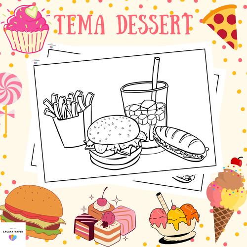 Jual KERTAS MEWARNAI / DESSERT / KERTAS GAMBAR / A4 / SKETSA - RANDOM ...