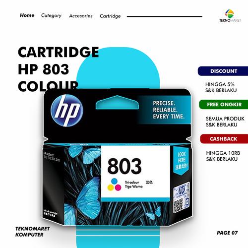 Jual CARTRIDGE PRINTER HP 803 COLOR ORIGINAL - Kab. Jember - Teknomaret ...