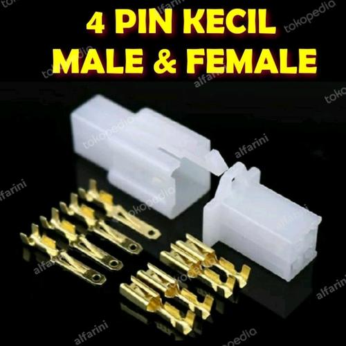 Jual SOKET SOCKET KONEKTOR KABEL 4 PIN KECIL MOTOR MOBIL MALE FEMALE ...