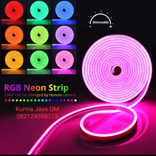 Jual Neon Flex LED 12volt 5mtr 8mm Selang Susu Flexible RGB Changing ...
