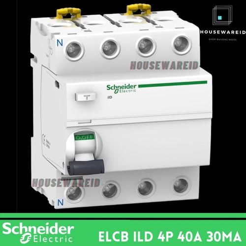 Promo ELCB RCCB Schneider 4p 40a 30mA A9R71440 ilD 4 Phase 4 Pole ...