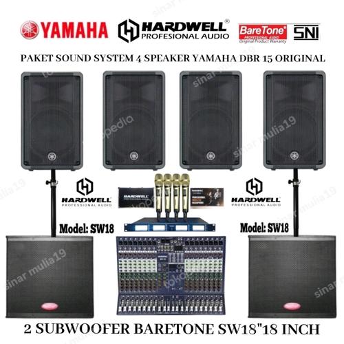 Jual PAKET SOUND SYSTEM 4 SPEAKER YAMAHA DBR 15 ORIGINAL 2BH BARETONE ...