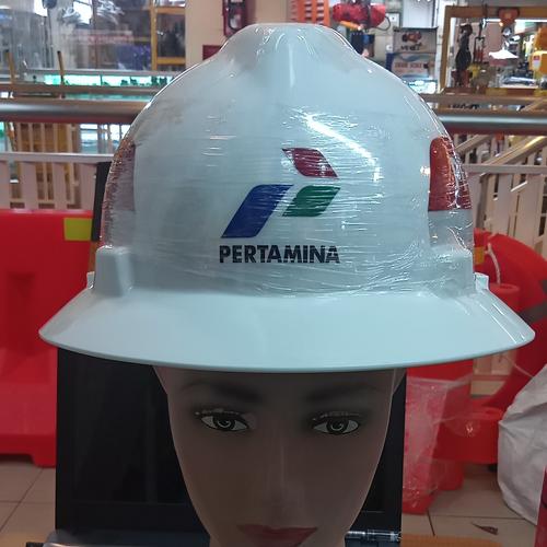Jual HELM MSA FULL BRIM ORIGINAL PERTAMINA + TALI DAGU CHINSTRIP ...