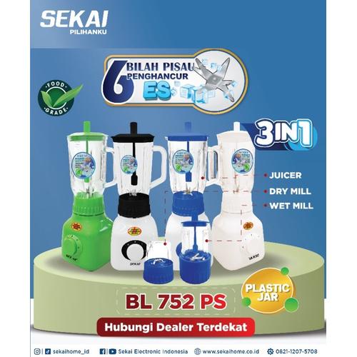 Jual Sekai Blender Pelumat (3in1) BL 752 PS - White blue - Kota Tangerang - amac electronic ...