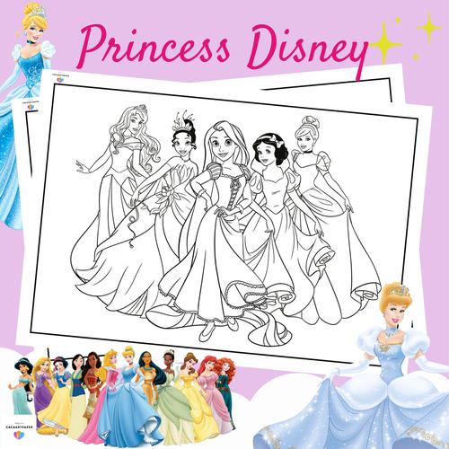Jual KERTAS MEWARNAI ANAK/KERTAS GAMBAR A4 PRINCESS DISNEY - 10 ...